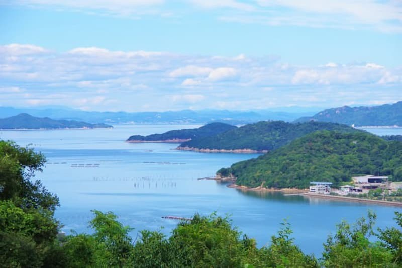 The Seto Inland Sea and Yajima Island, overlooking the Takamatsu city