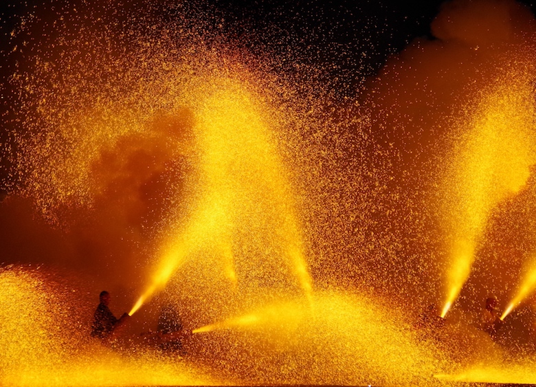 Stunning showers of fire sparkles! Traditional hand-held fireworks of ...