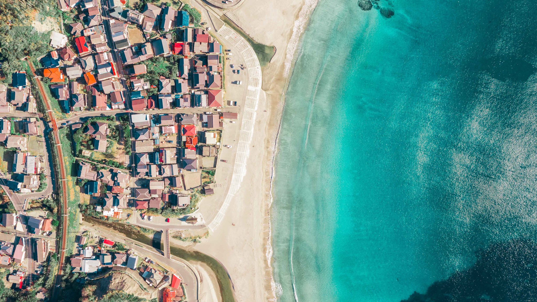 Looking down the Japanese superb view from the above, I saw it almost ...