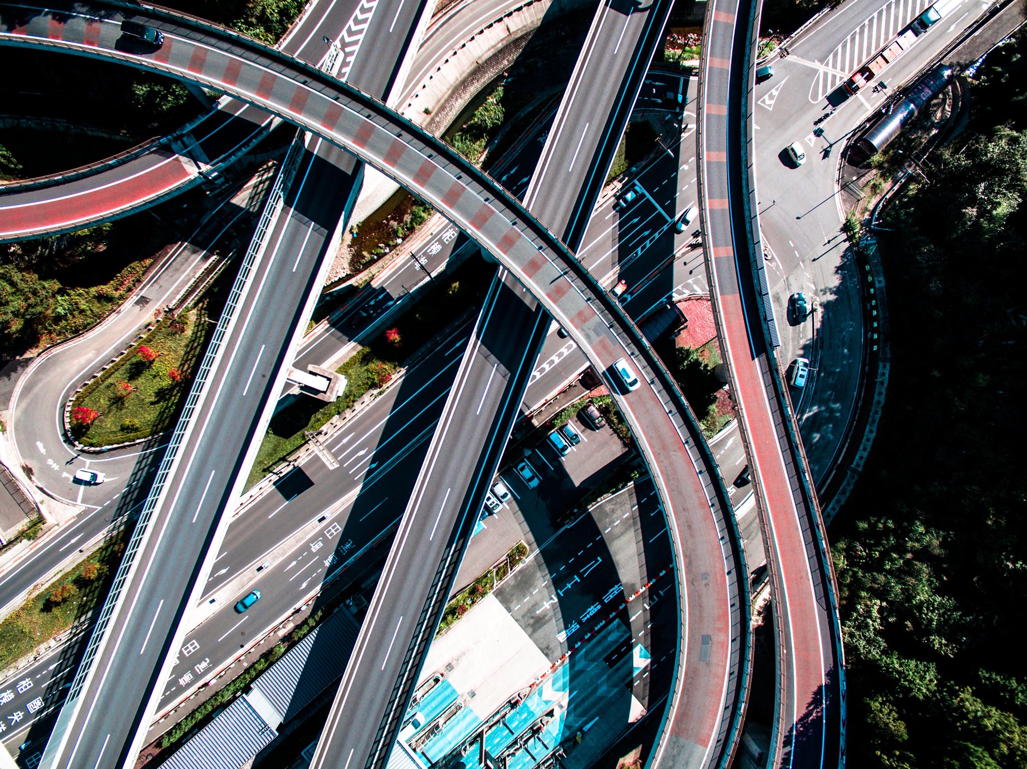 Looking down the Japanese superb view from the above, I saw it almost ...